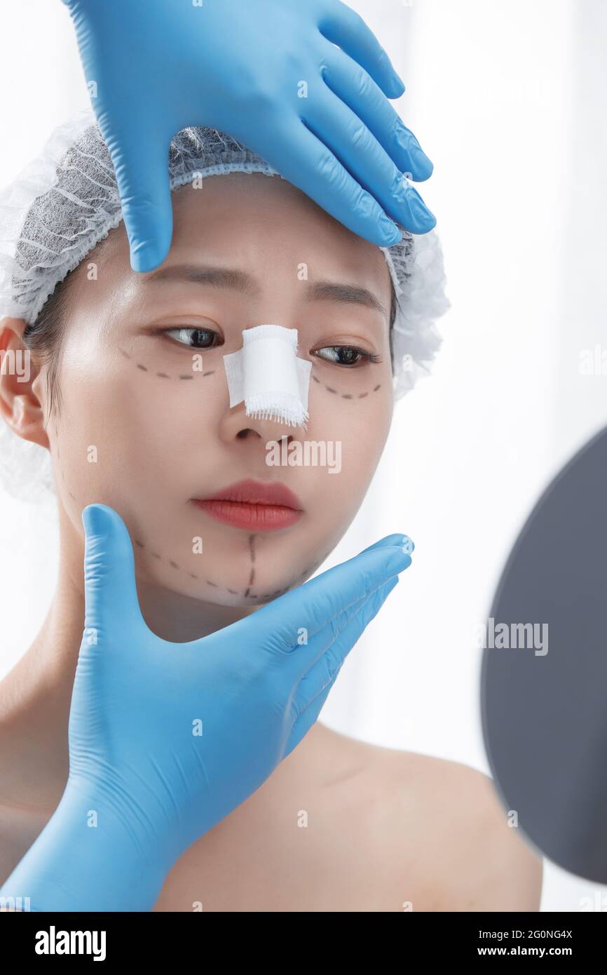 Nose job bandage hi-res stock photography and images - Alamy