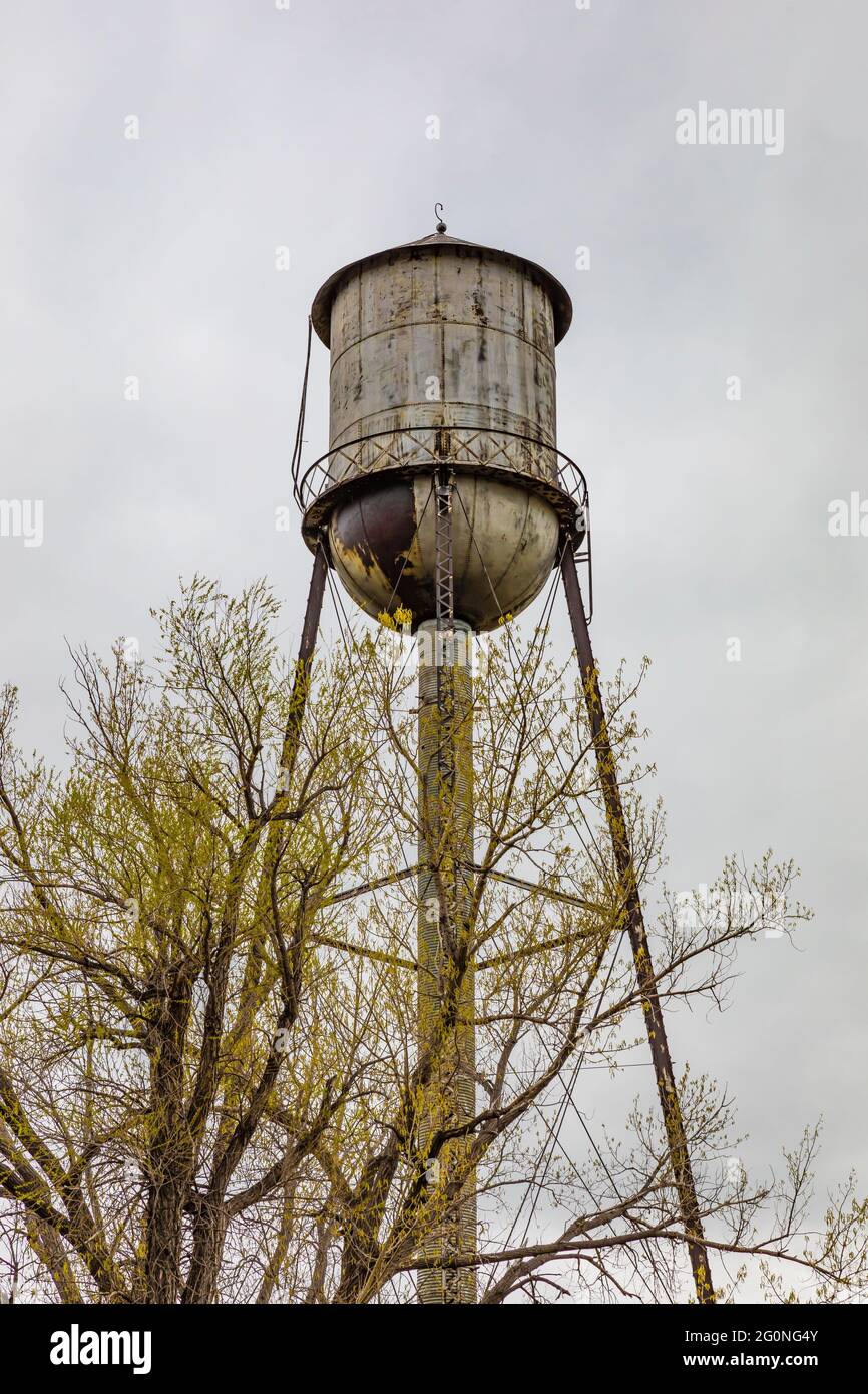 Water tower in the ghost town of Ardmore, South Dakota, USA [No ...