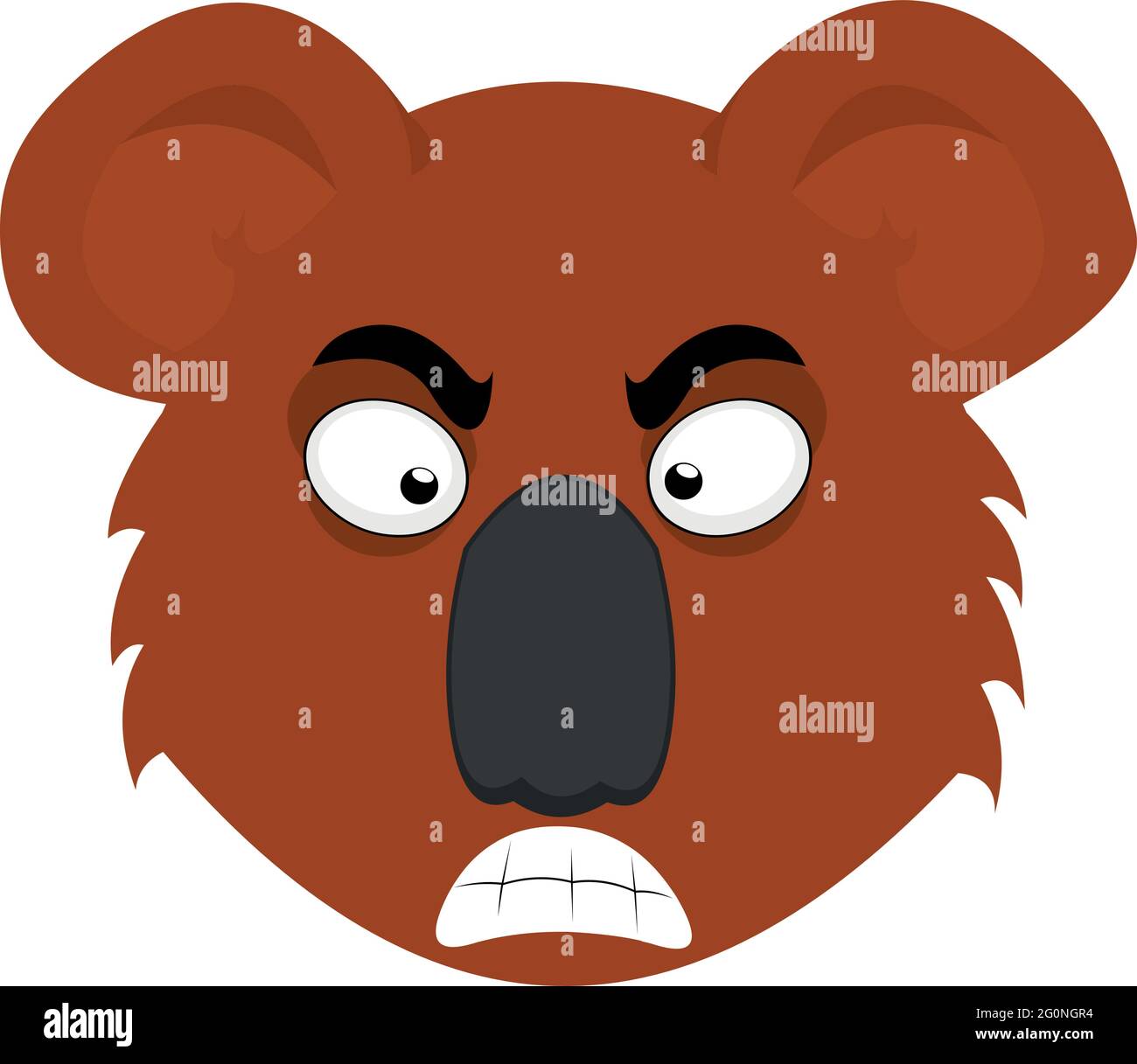 Vector emoticon illustration of a cartoon koala's face with an angry ...