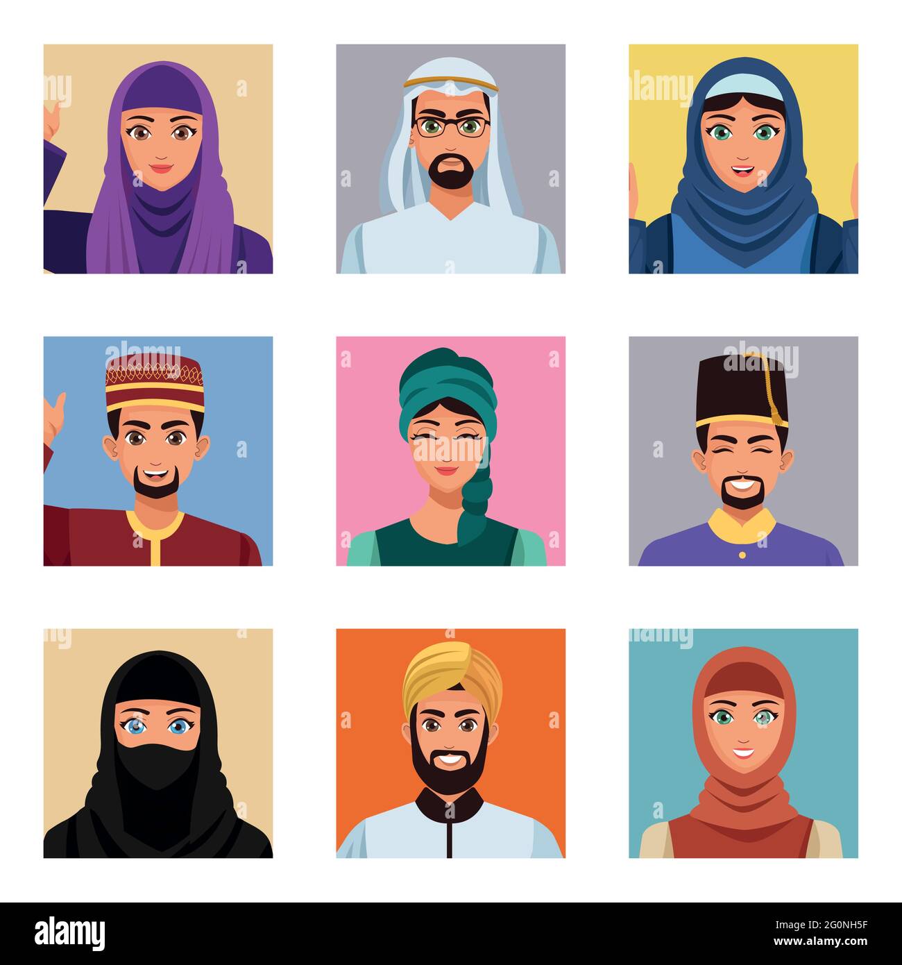 nine muslim persons Stock Vector Image & Art - Alamy