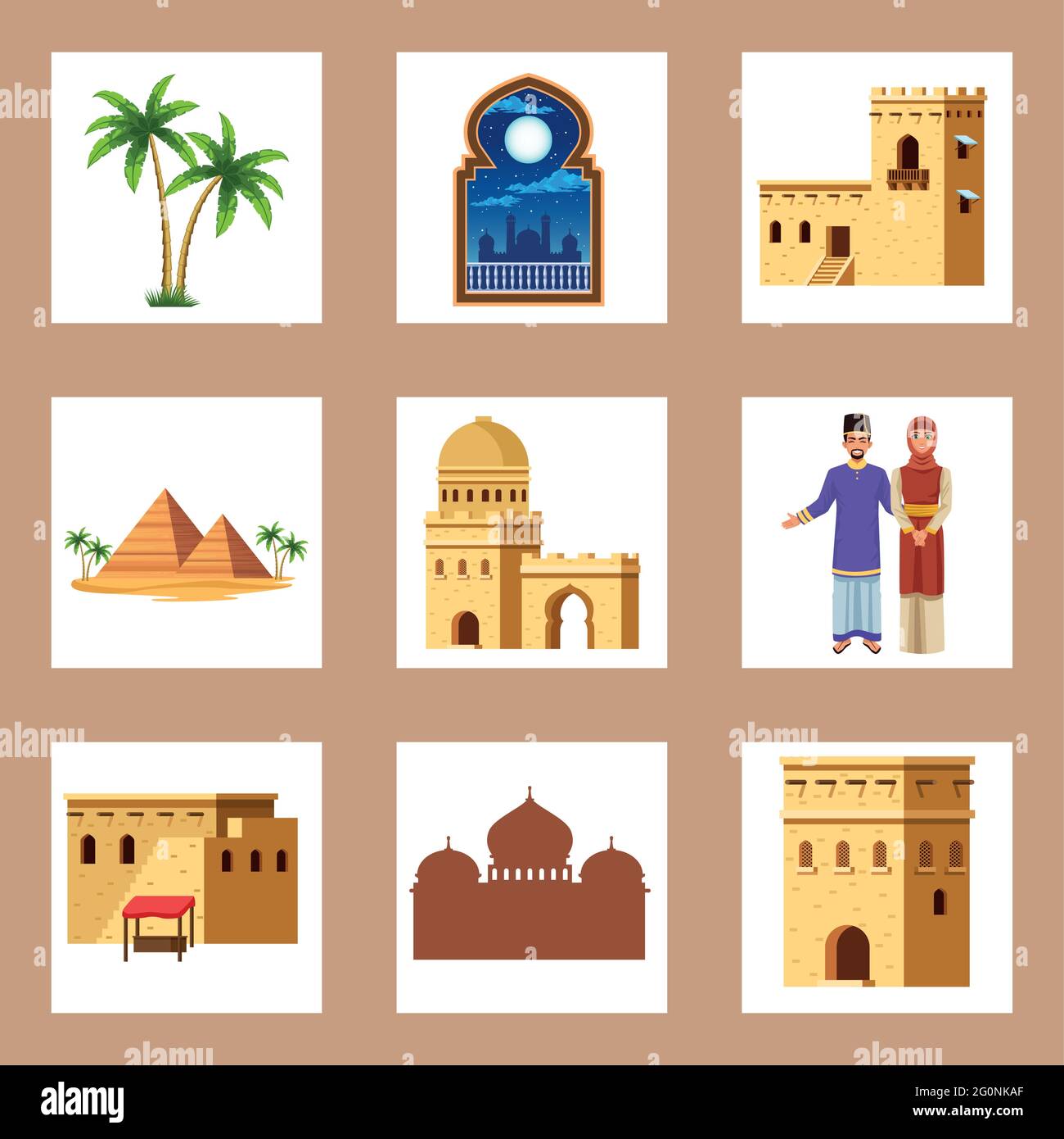 nine muslim culture icons Stock Vector Image & Art - Alamy