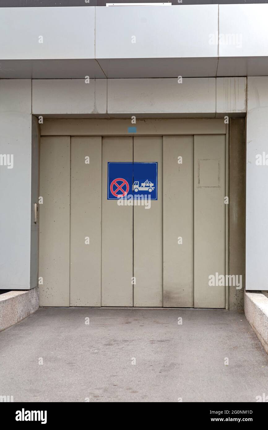 Elevator Lift Entrance to Underground Car Garage Parking Stock Photo ...