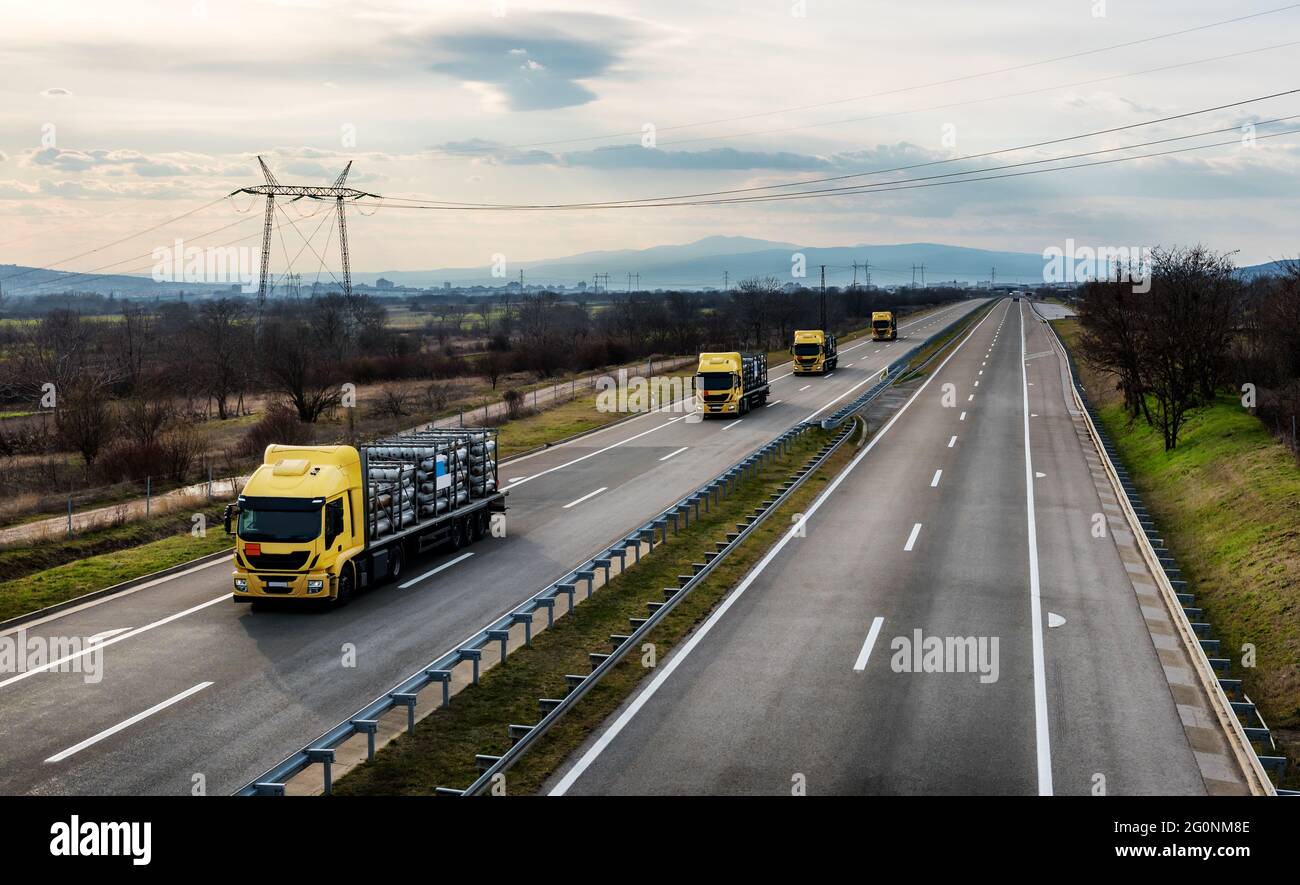 Portable Oxygen Tanks Transportation. Fleet of transportation trucks ... Portable Oxygen Tanks Transportation. Fleet of transportation trucks ...