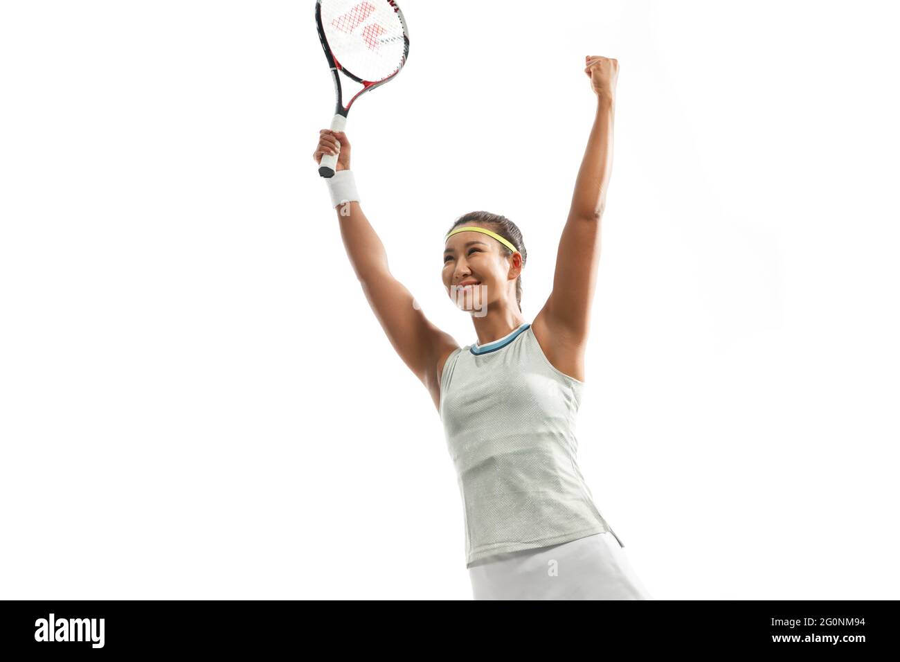 Tennis players win joy Stock Photo - Alamy
