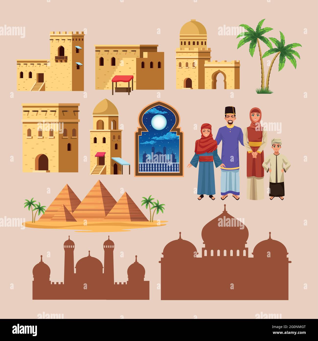eleven muslim culture icons Stock Vector Image & Art - Alamy