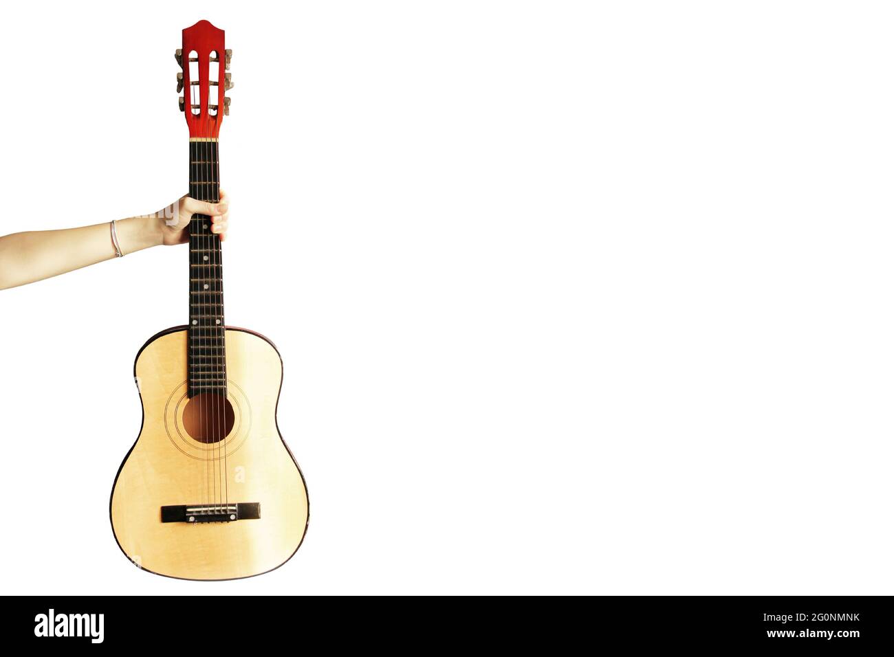 Guitar in a hand on a white background. Musical instrument Stock Photo ...