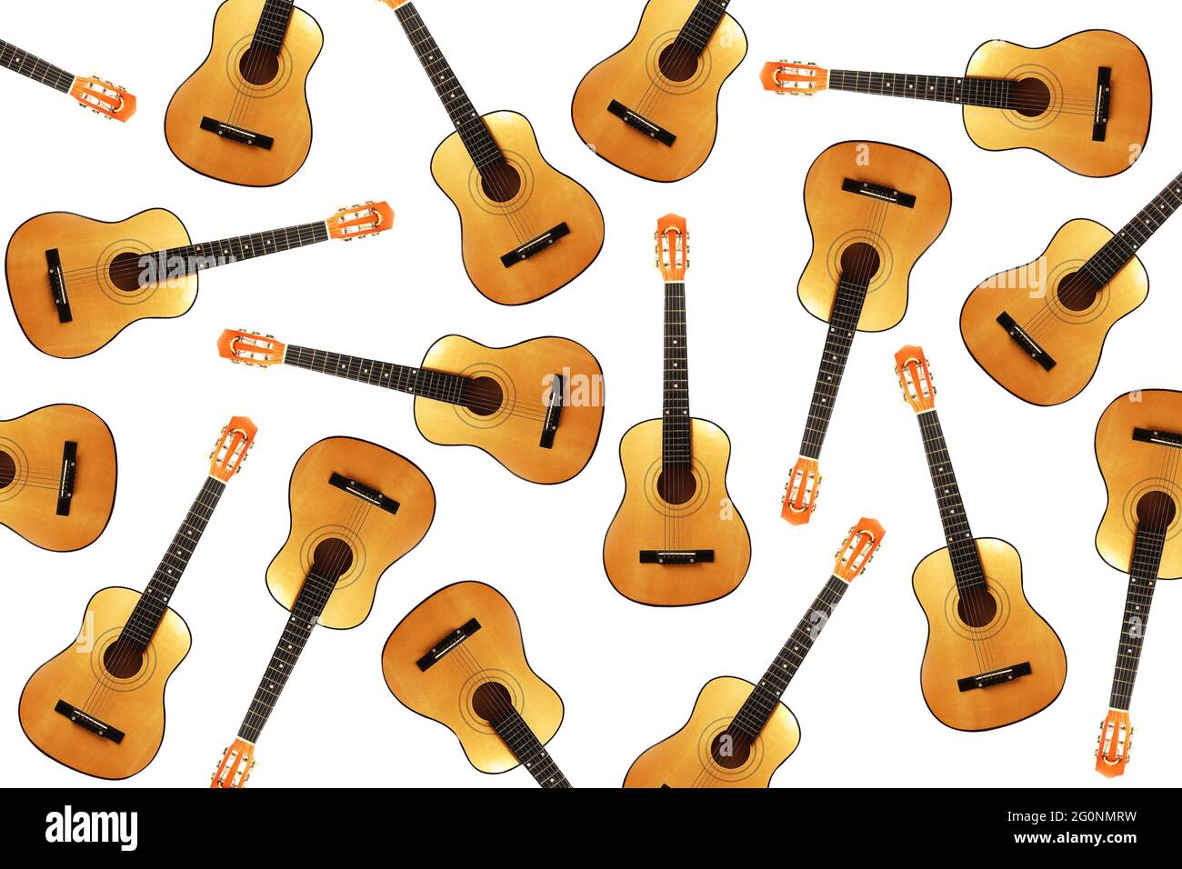 Guitar on a white background. Musical instrument. Background of guitars ...