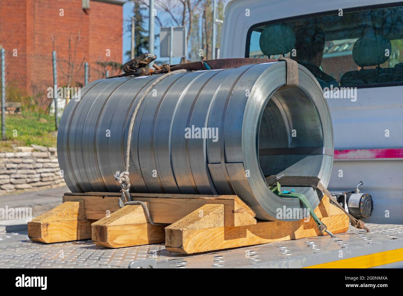 Stainless Steel Metal Coil Shipping Delivery at Truck Stock Photo - Alamy