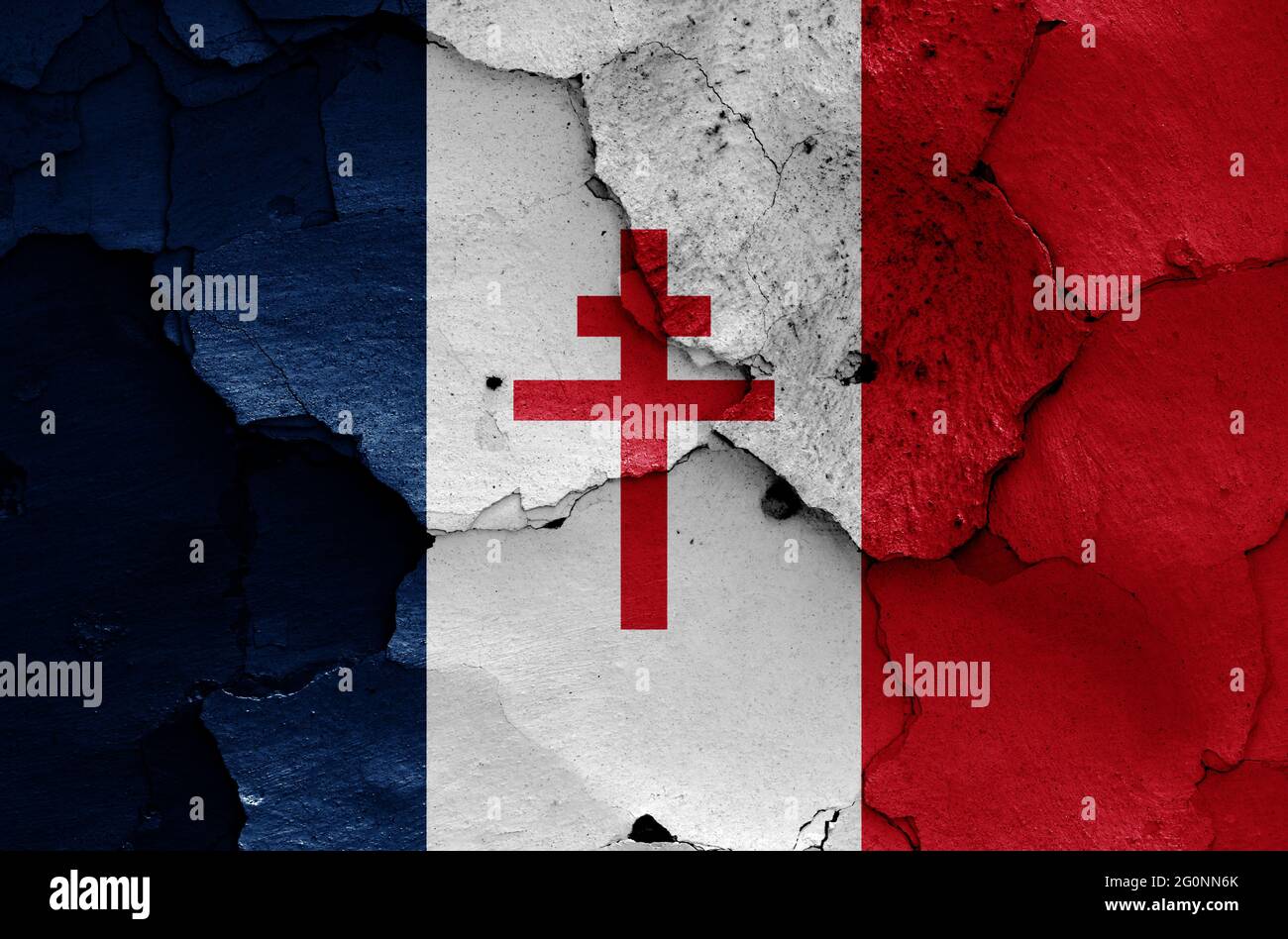 historical Free France flag in WW2 Stock Photo - Alamy
