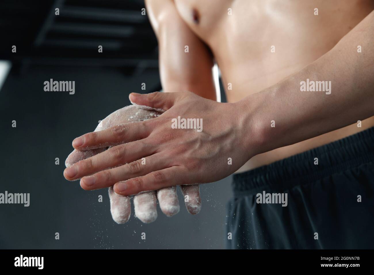 Weight training of young man's hand Stock Photo - Alamy