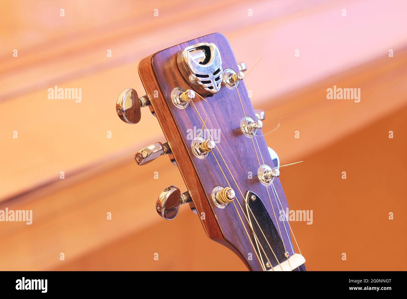Part of the guitar close up. Musical instrument Stock Photo - Alamy