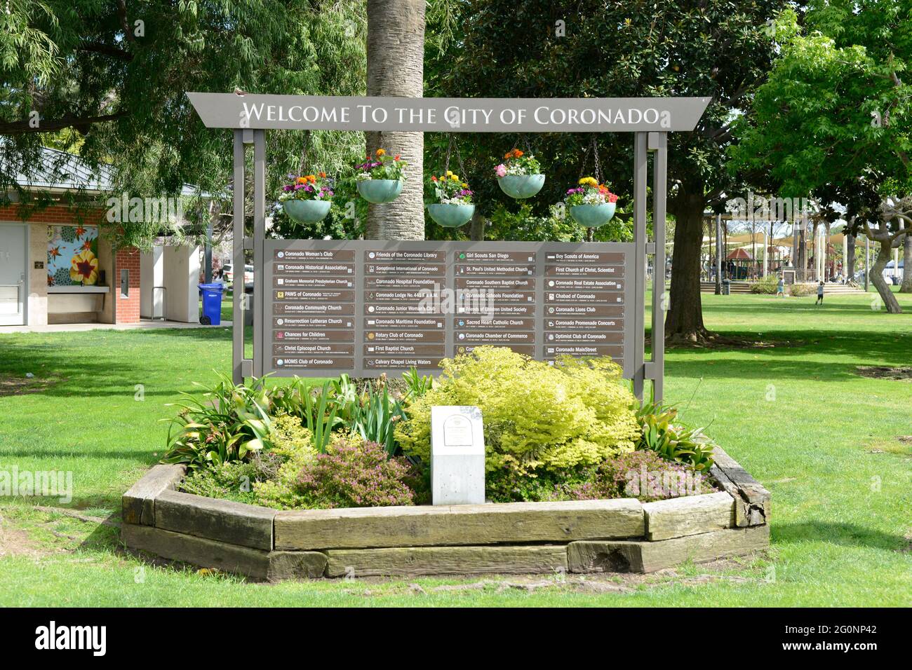 Welcome to the City of Coronado sign in Speckels Park, California Stock ...