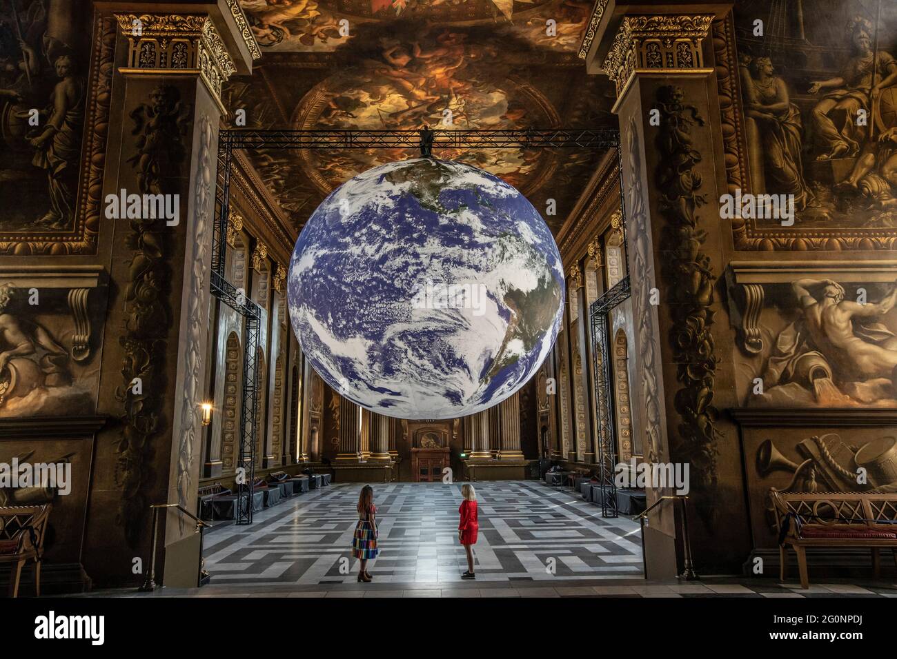 Art installation Gaia in the Painted Hall at the Old Royal Naval ...