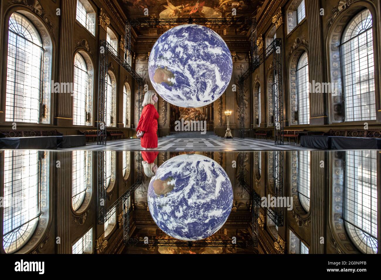 Art installation Gaia in the Painted Hall at the Old Royal Naval ...