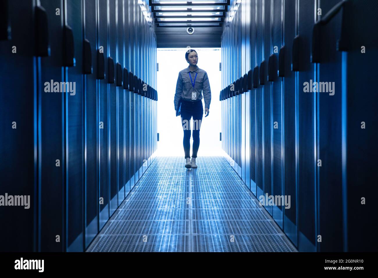 Technicians check in the computer room Stock Photo - Alamy