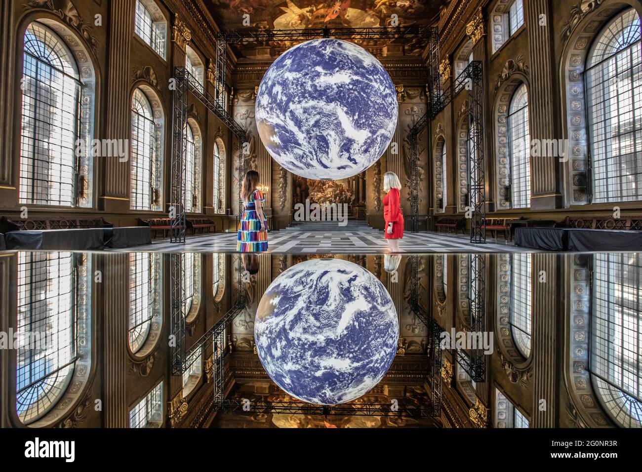 Art installation Gaia in the Painted Hall at the Old Royal Naval ...