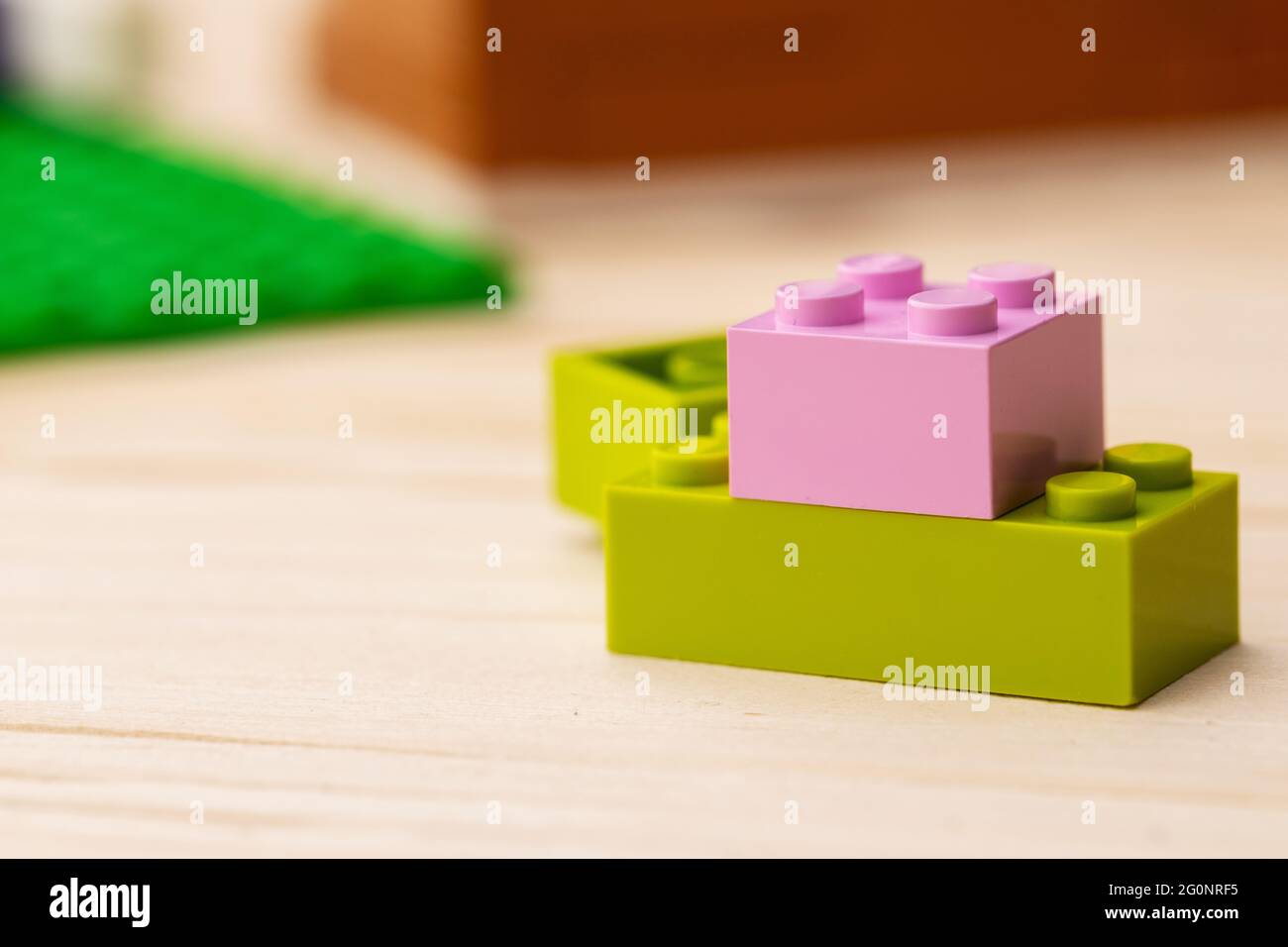 Details of children's plastic building kit close up Stock Photo - Alamy