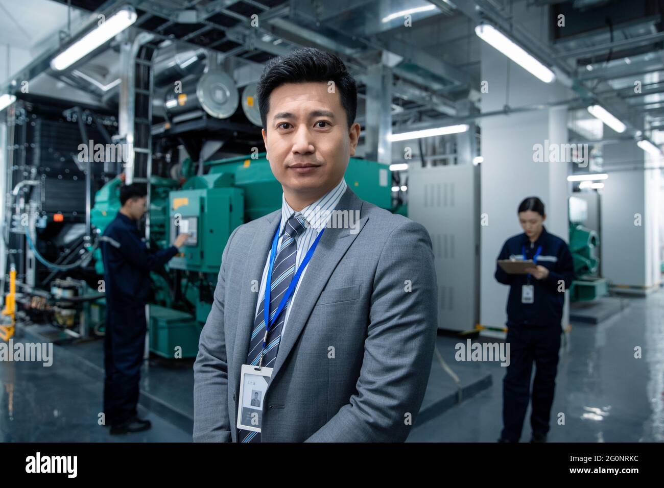 Technical personnel with leadership in the factory inspection Stock ...