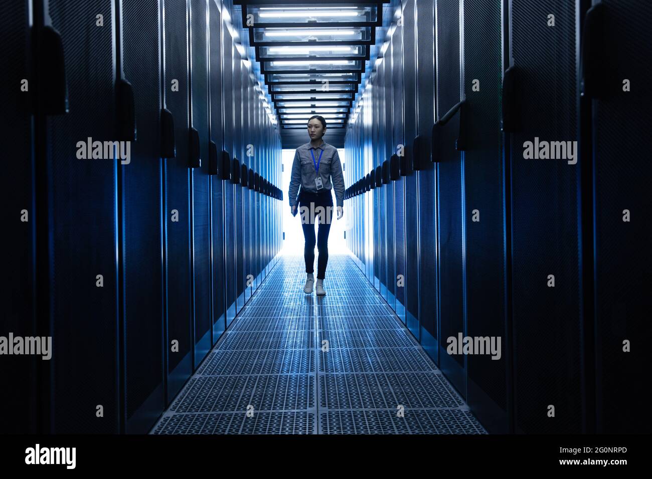 Technicians check in the computer room Stock Photo - Alamy