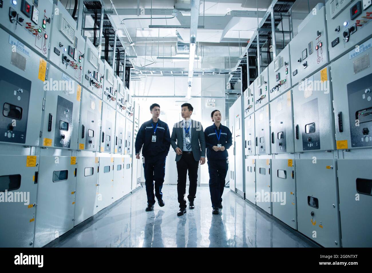 Technical personnel with leadership in the factory inspection Stock ...