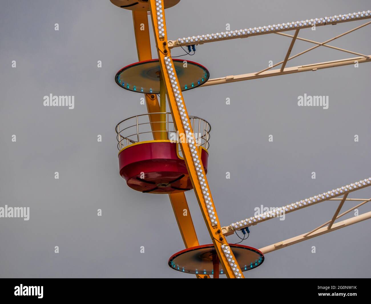 Big ferris wheel detail. Retro look Ferris wheel in amusement park ...