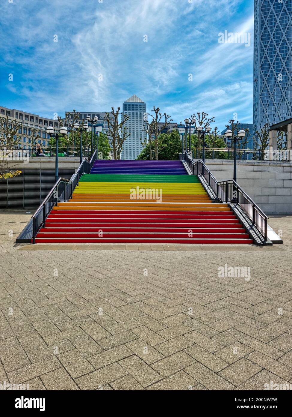 The Riverside steps have been coloured for the month with the colours ...