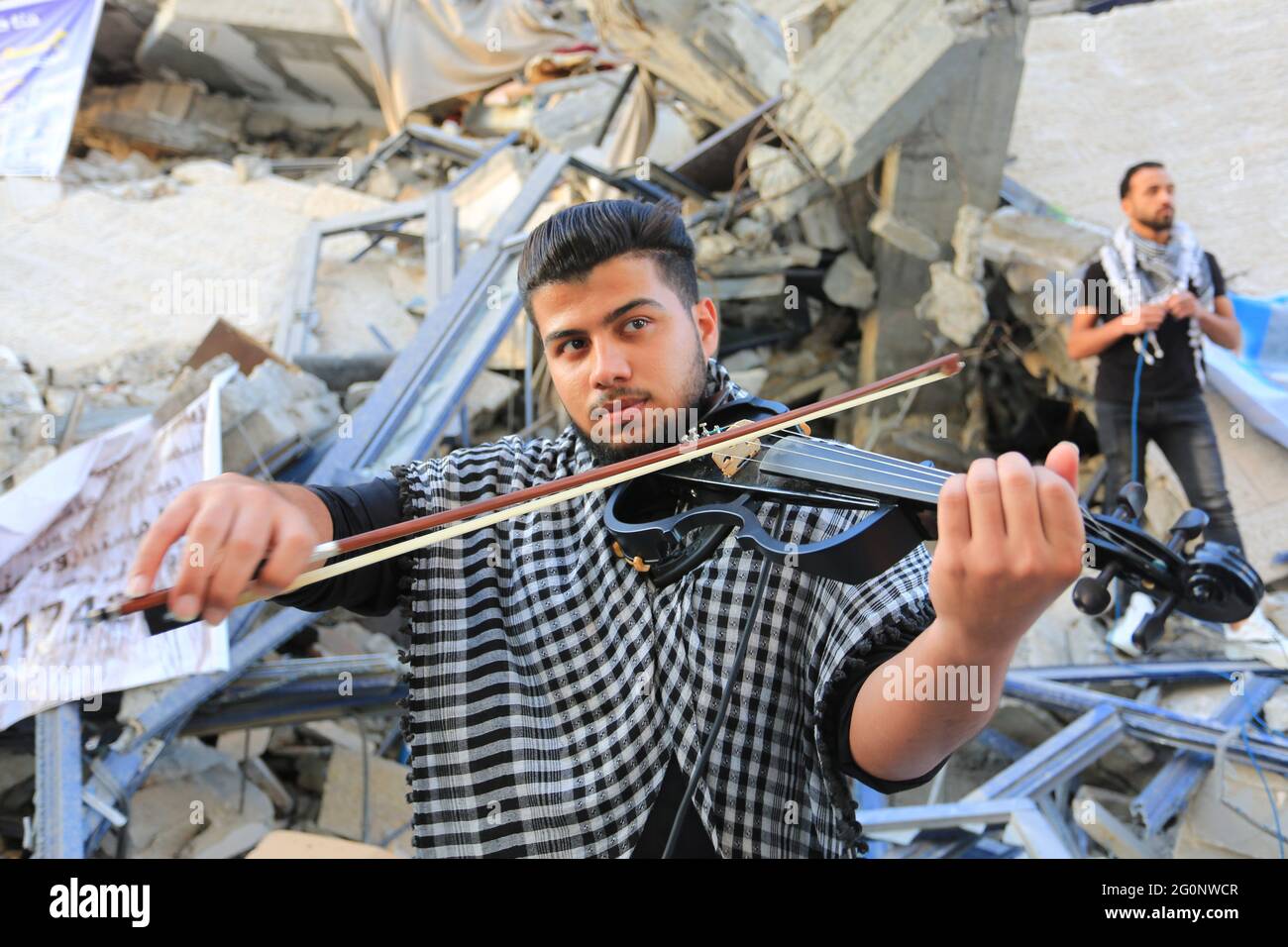 Gaza city, The Gaza Strip, Palestine. 2nd June, 2021. Palestinian music ...