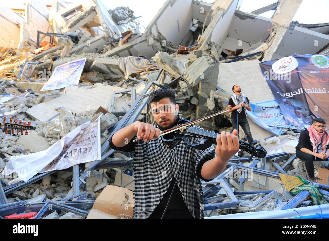 Gaza city, The Gaza Strip, Palestine. 2nd June, 2021. Palestinian music ...