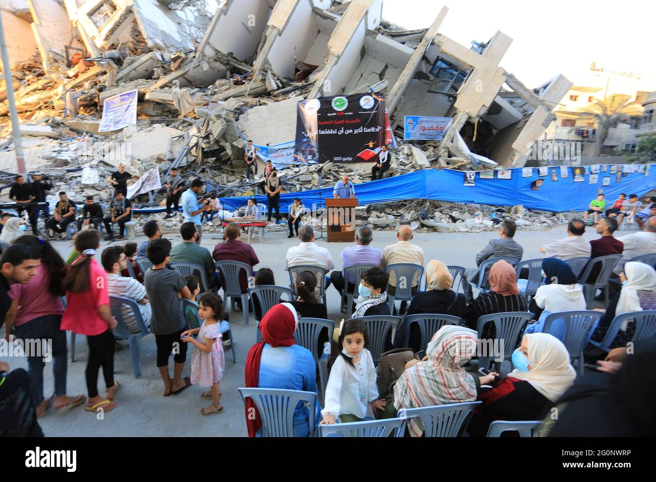 Gaza city, The Gaza Strip, Palestine. 2nd June, 2021. Palestinian music ...