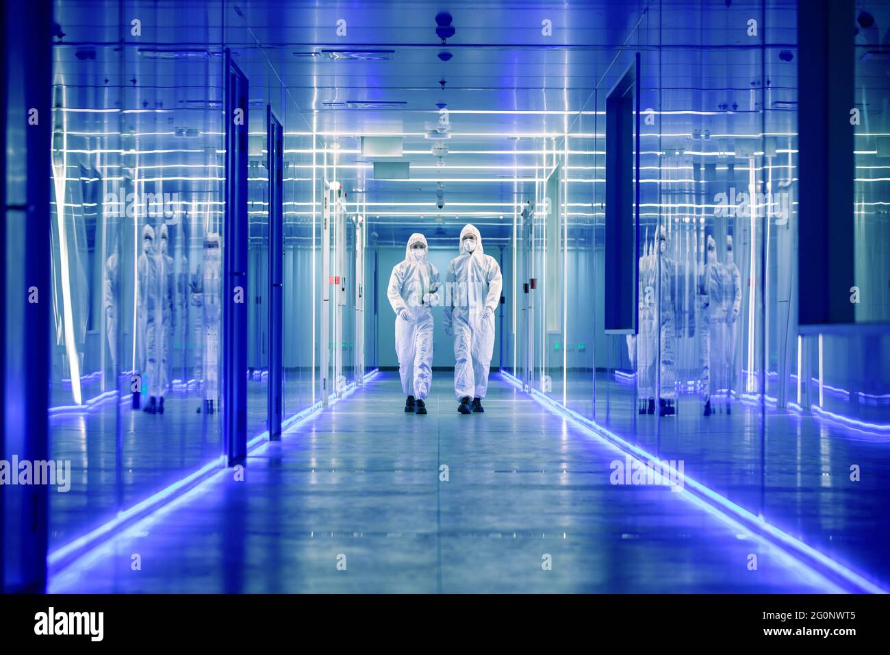 Technical personnel in the hallway Stock Photo - Alamy