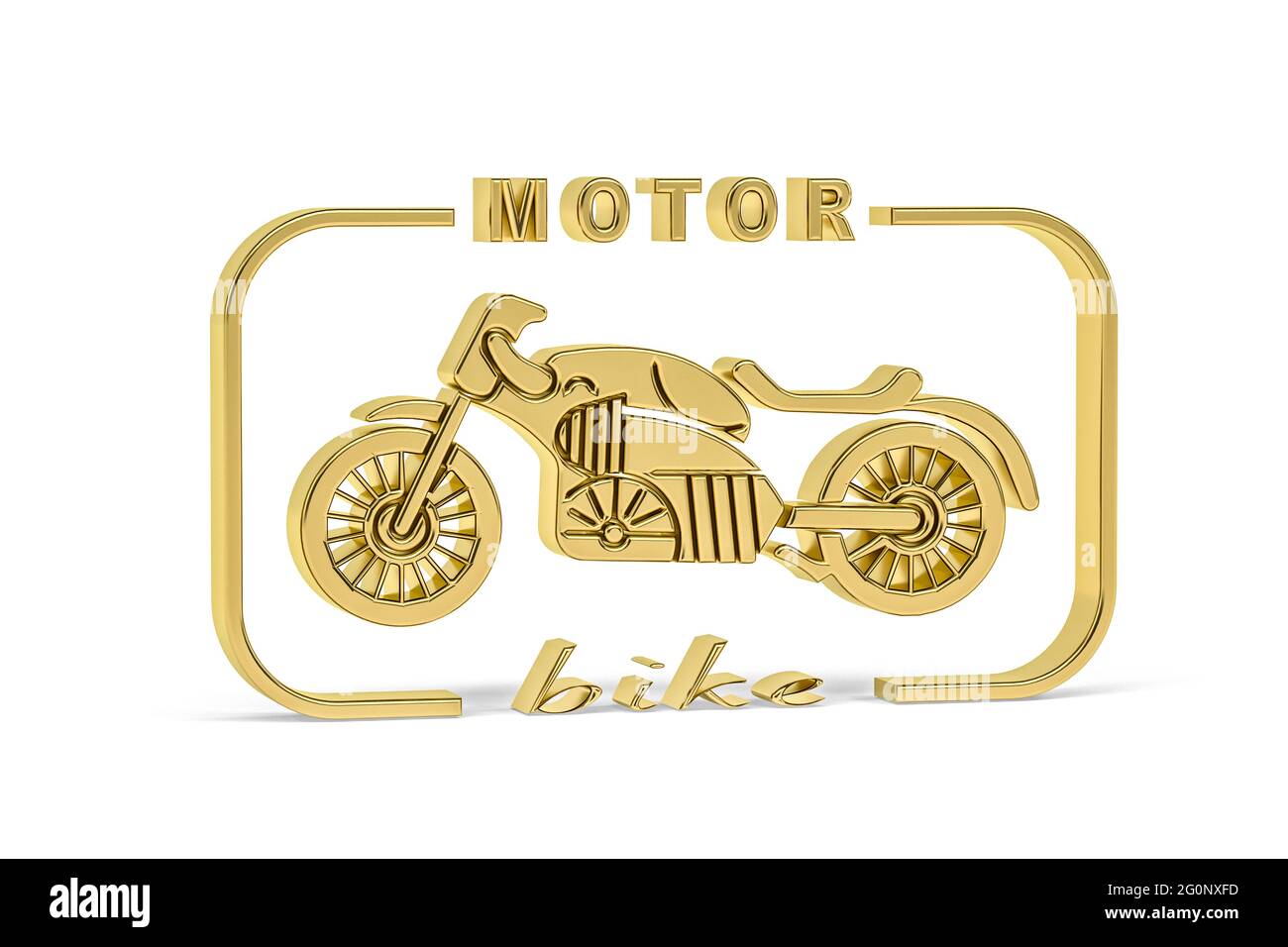 Golden 3d motorbike icon isolated on white background - 3D render Stock ...