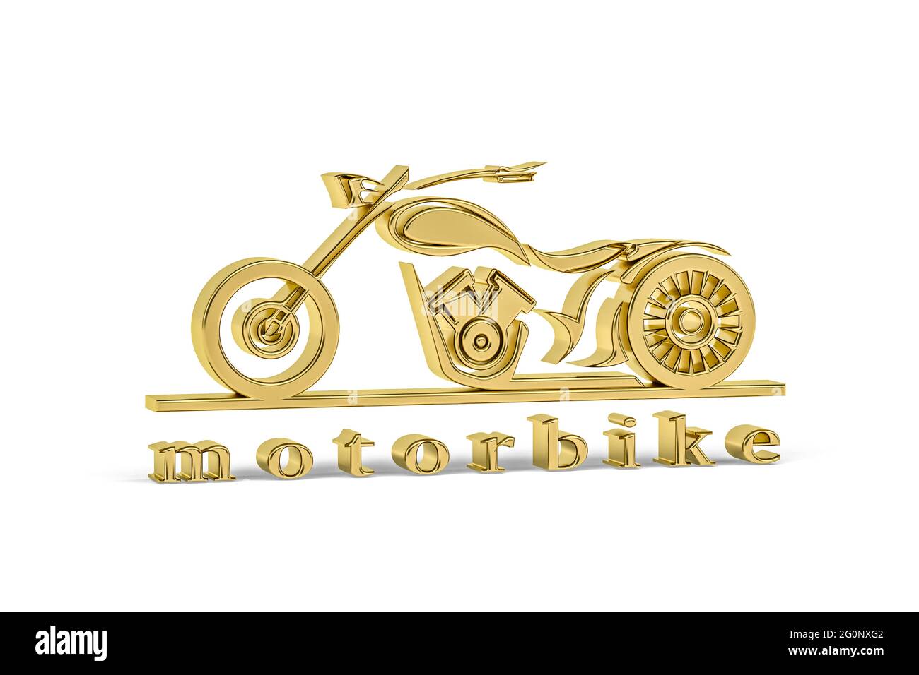 Golden 3d motorbike icon isolated on white background - 3D render Stock ...