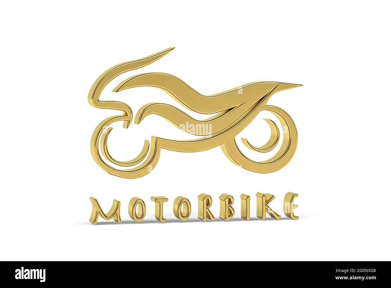 Golden 3d motorbike icon isolated on white background - 3D render Stock ...