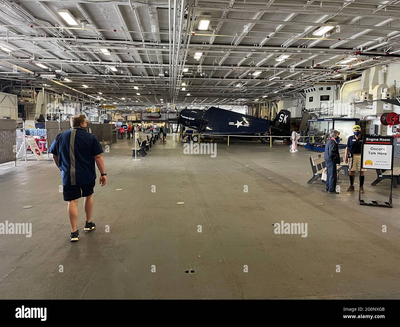 Inside the Hangar Deck on the USS Midway aircraft carrier museum in San ...