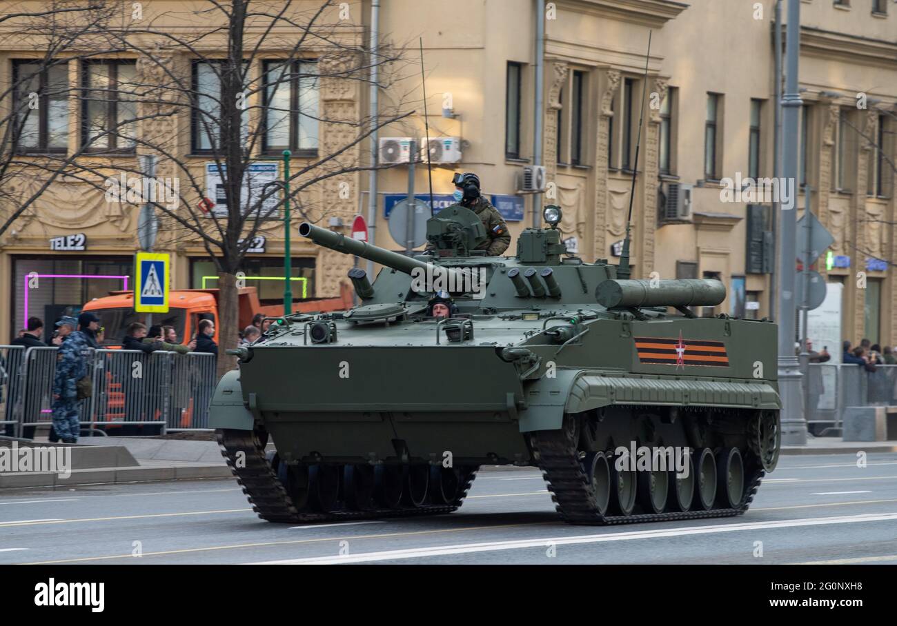 April 30, 2021 Moscow, Russia. BMP-3 Infantry fighting Vehicle on ...