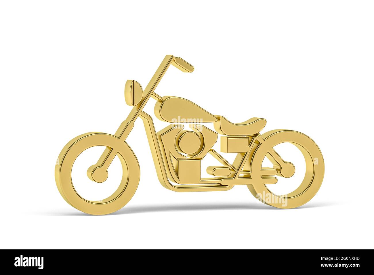 Golden 3d motorbike icon isolated on white background - 3D render Stock ...