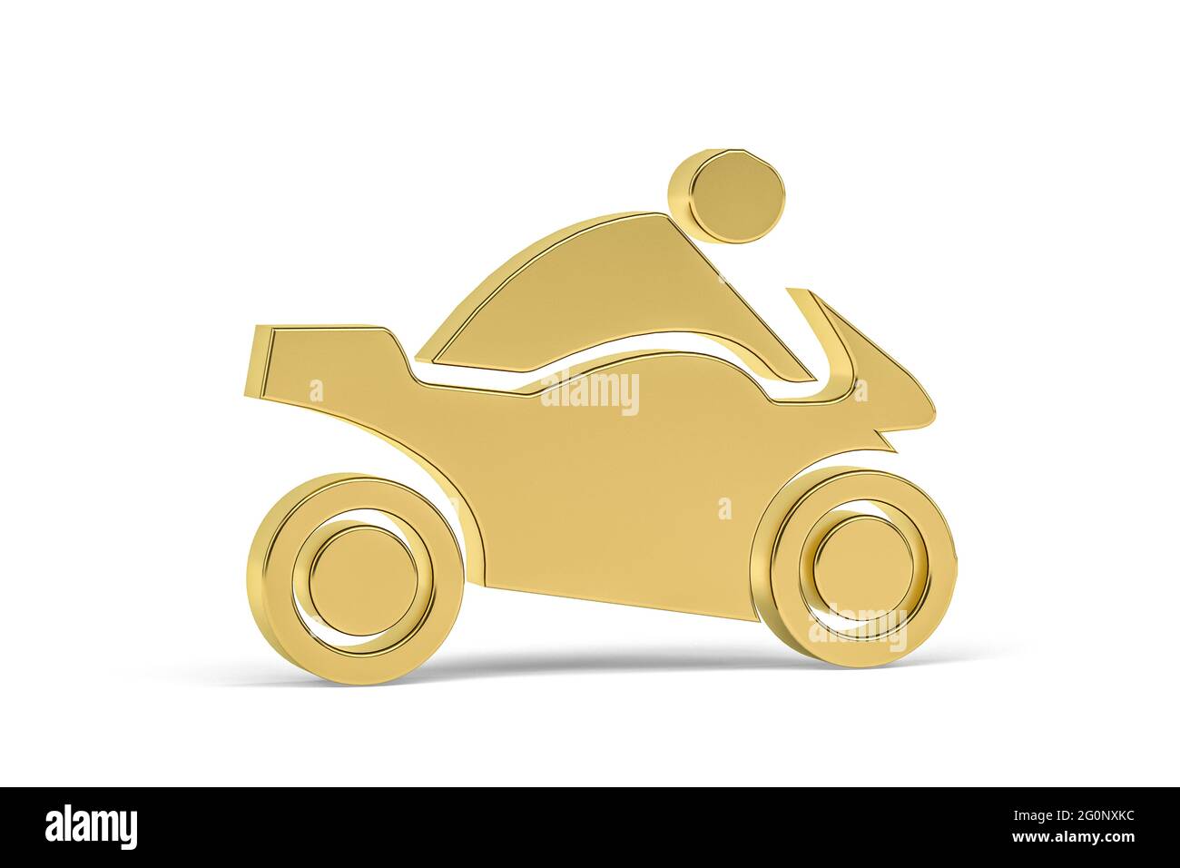 Golden 3d motorbike icon isolated on white background - 3D render Stock ...