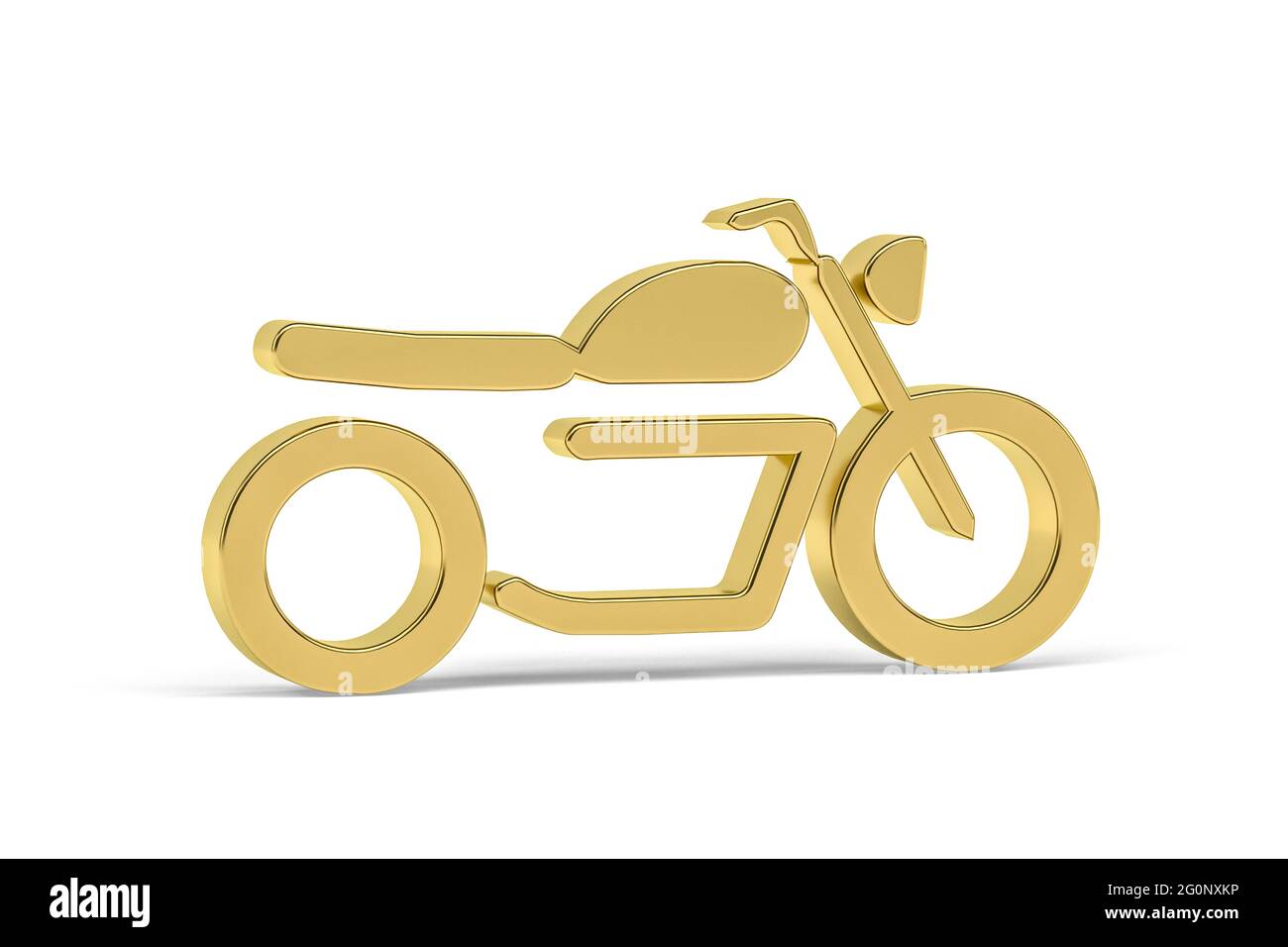 Golden 3d motorbike icon isolated on white background - 3D render Stock ...