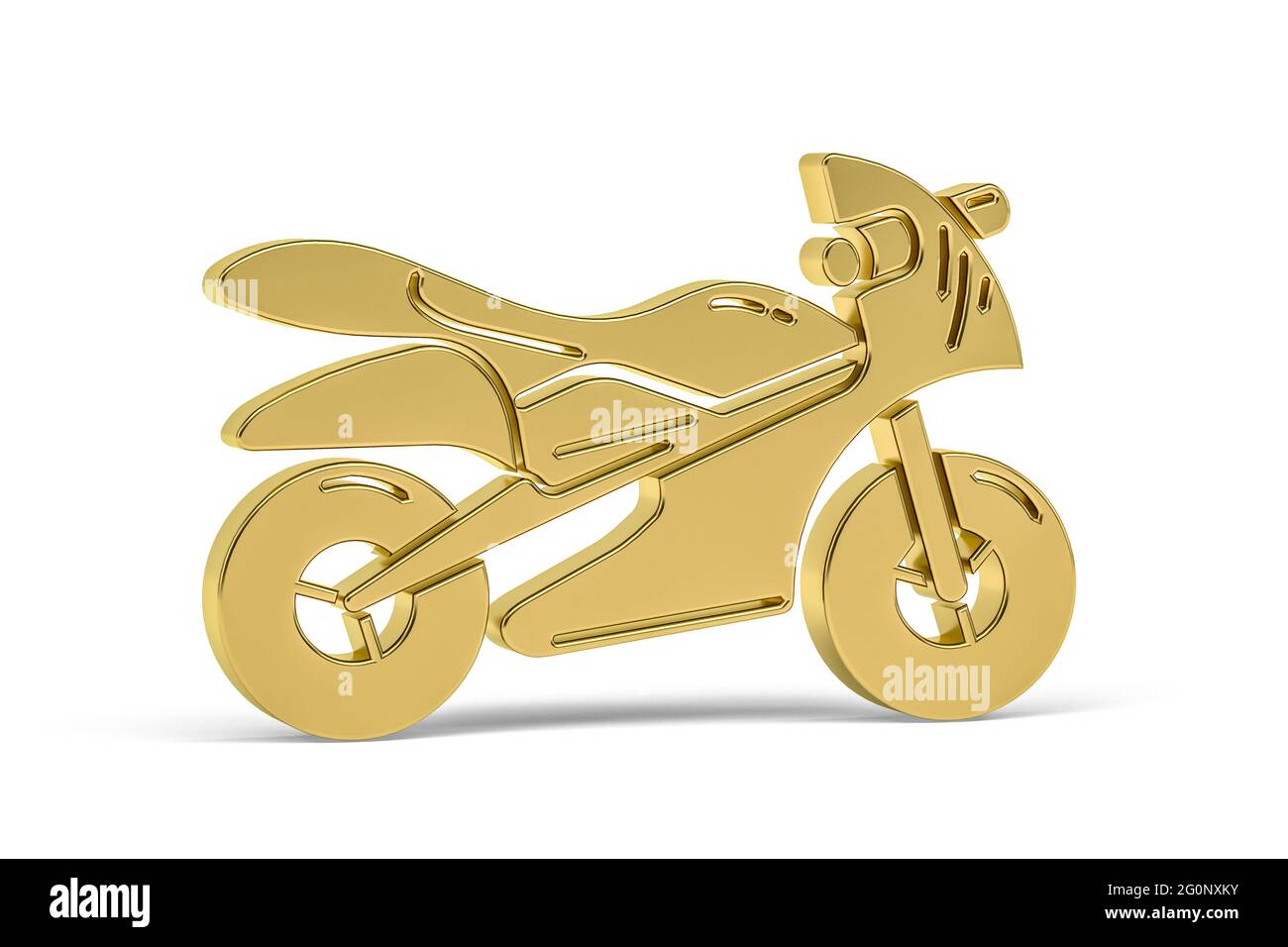 Golden 3d motorbike icon isolated on white background - 3D render Stock ...