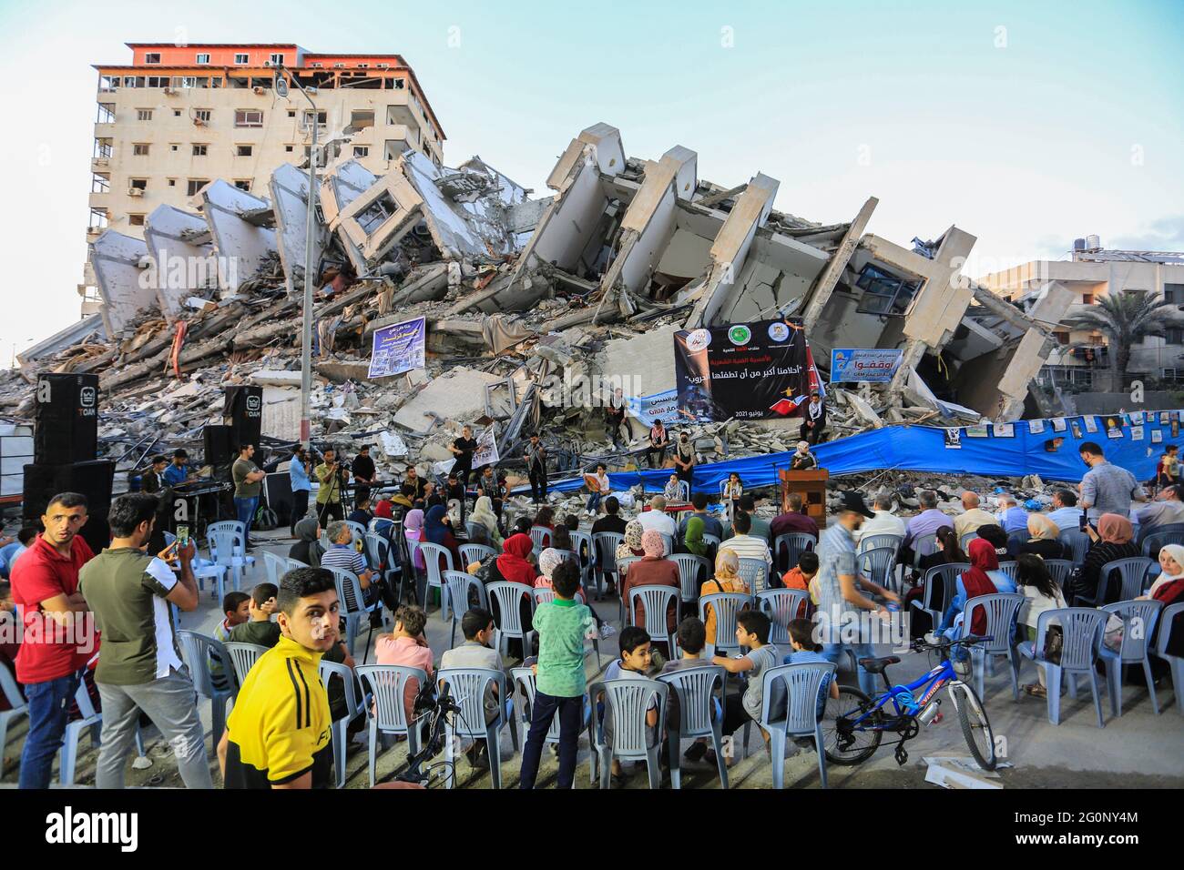 Gaza city, The Gaza Strip, Palestine. 2nd June, 2021. Palestinian music ...