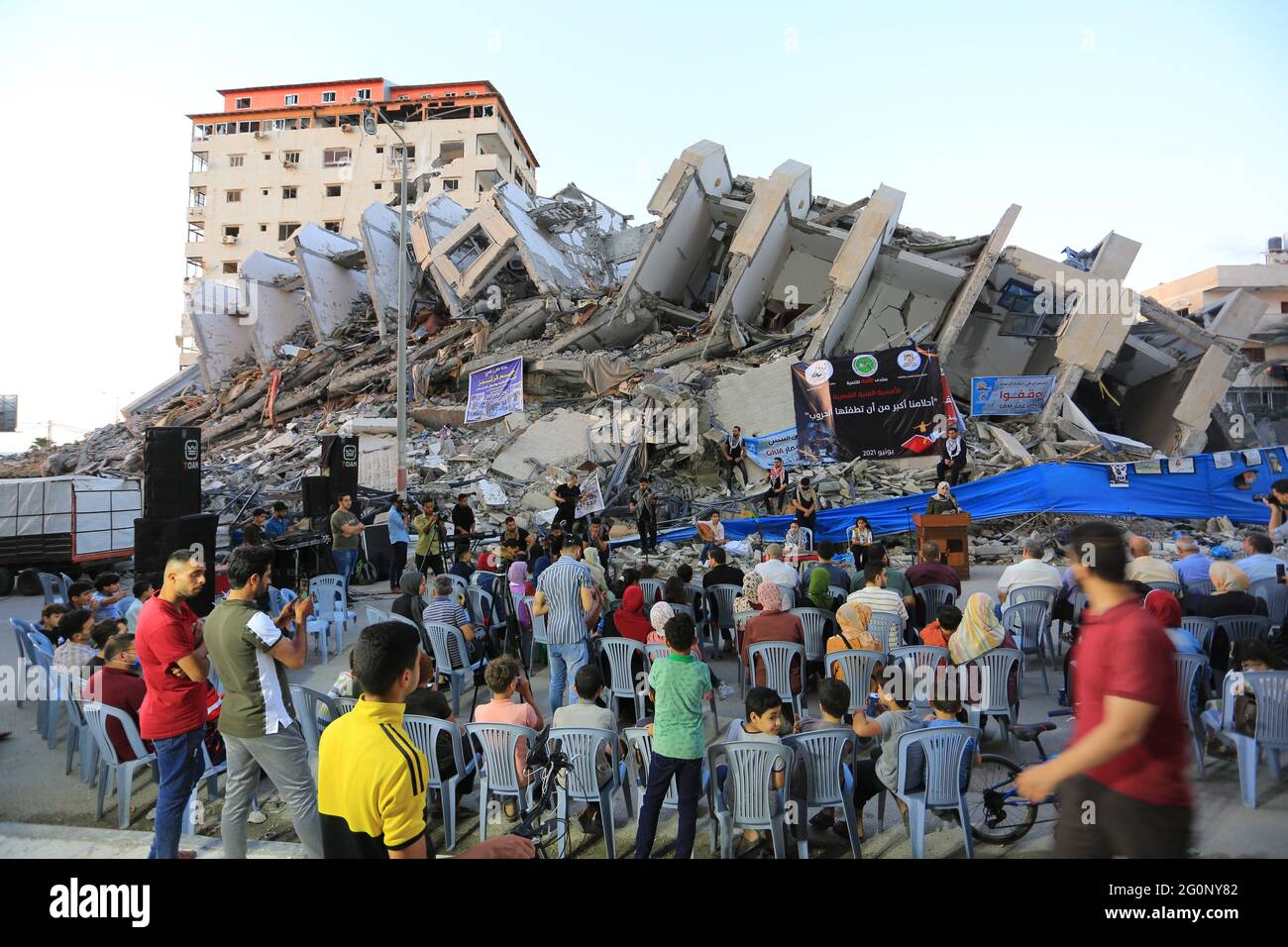 Gaza city, The Gaza Strip, Palestine. 2nd June, 2021. Palestinian music ...