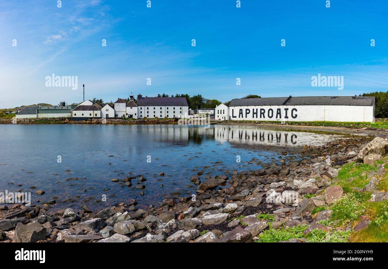 Exterior view of Laphroaig scotch whisky distillery at Kildalton on ...