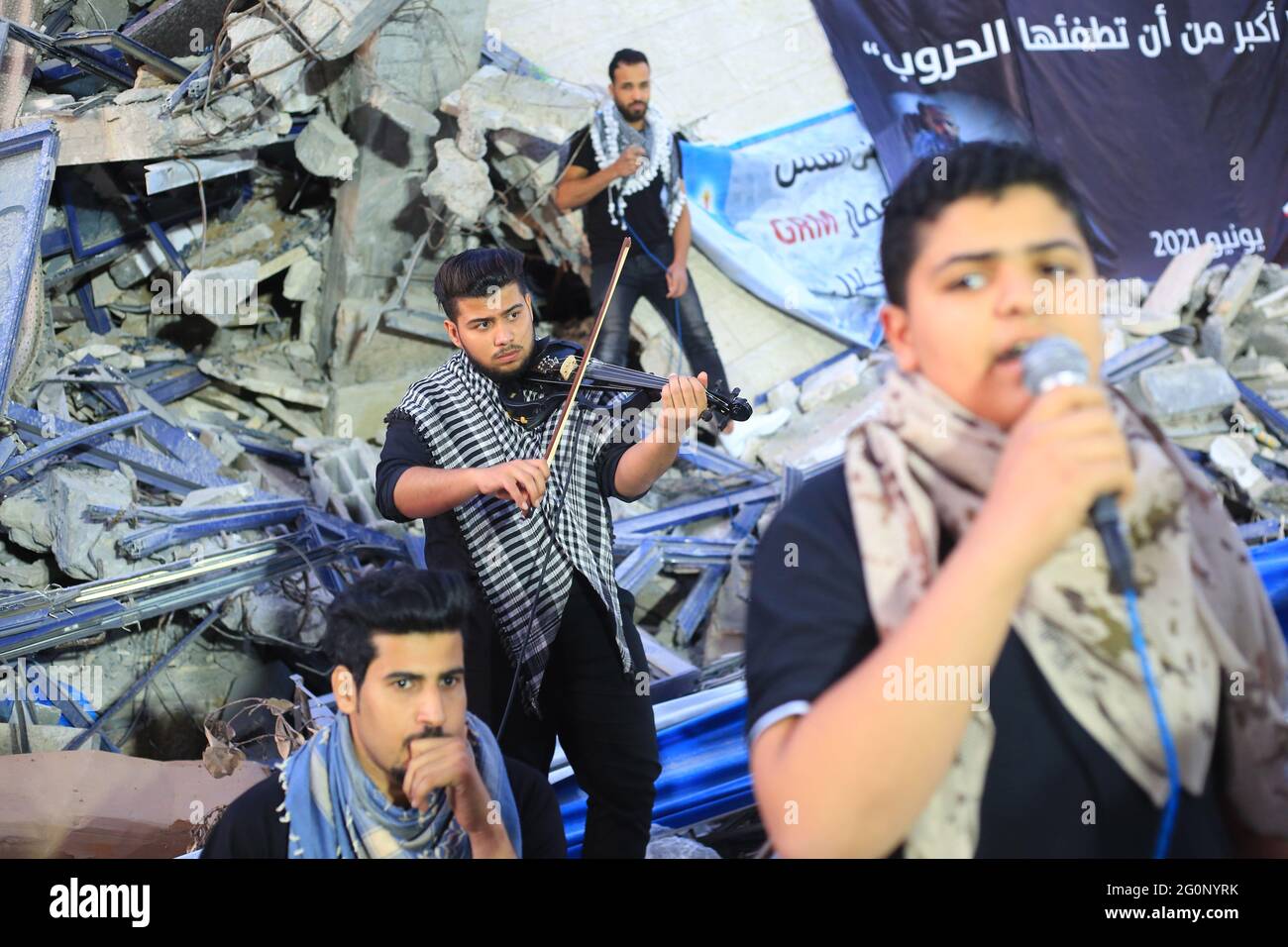 Gaza city, The Gaza Strip, Palestine. 2nd June, 2021. Palestinian music ...