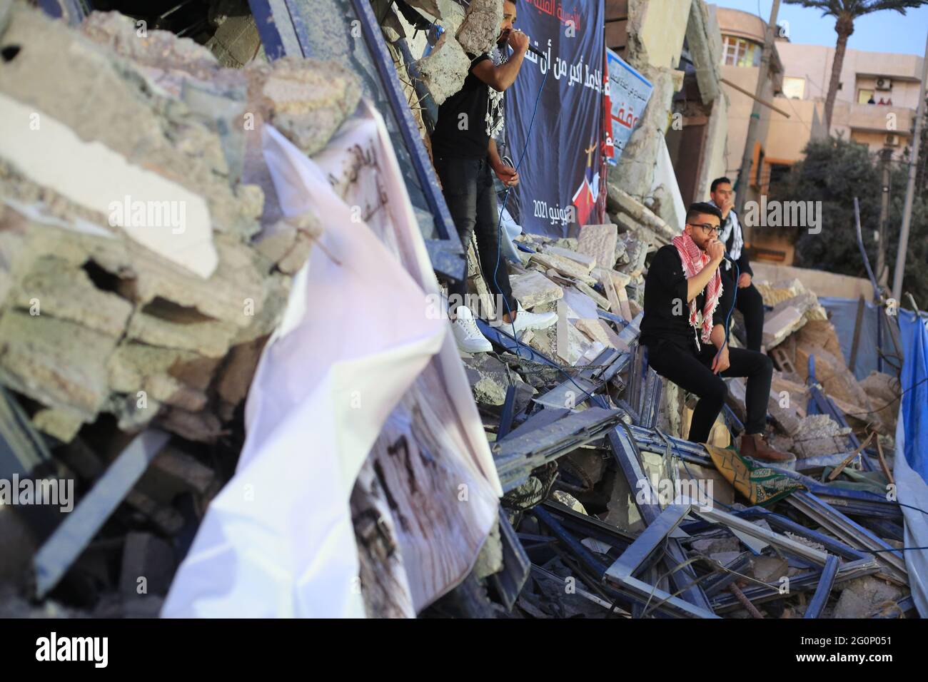 Gaza city, The Gaza Strip, Palestine. 2nd June, 2021. Palestinian music ...