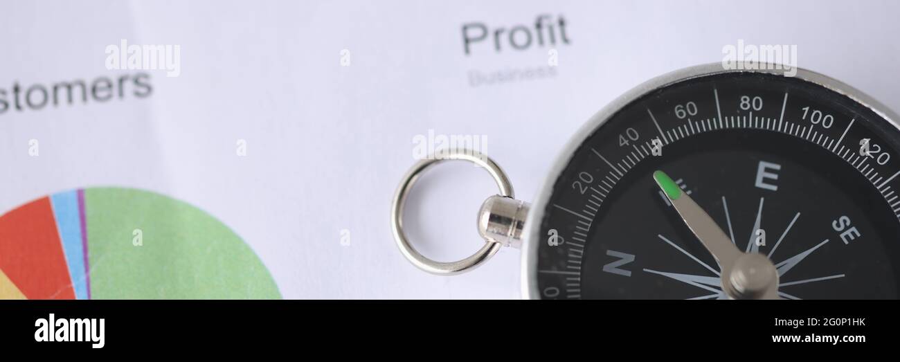 Business profit chart and compass. Small and medium business ...