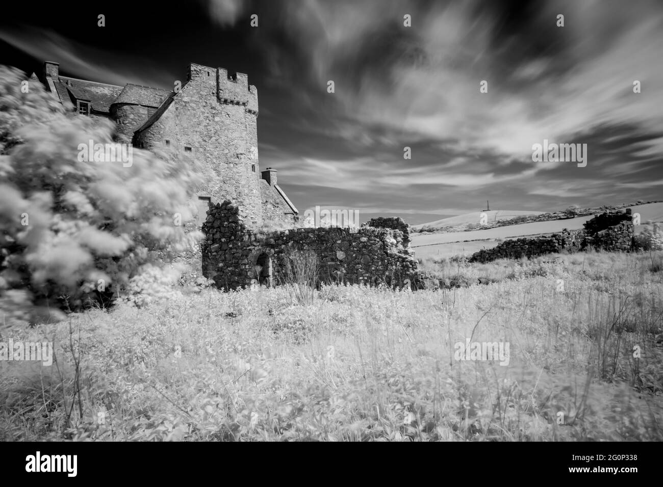 inchdrewer castle banff scotland infrared Stock Photo - Alamy