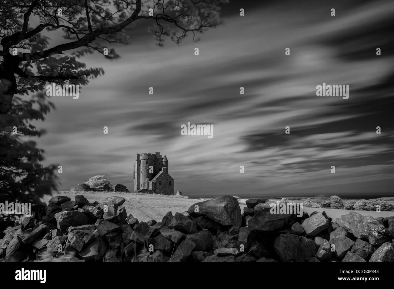 inchdrewer castle banff scotland infrared Stock Photo - Alamy
