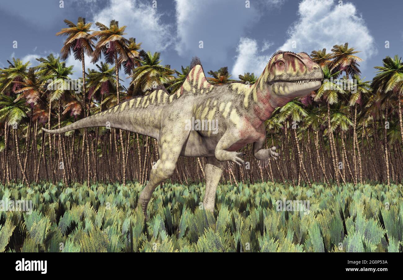 Dinosaur Concavenator in a rainforest Stock Photo - Alamy
