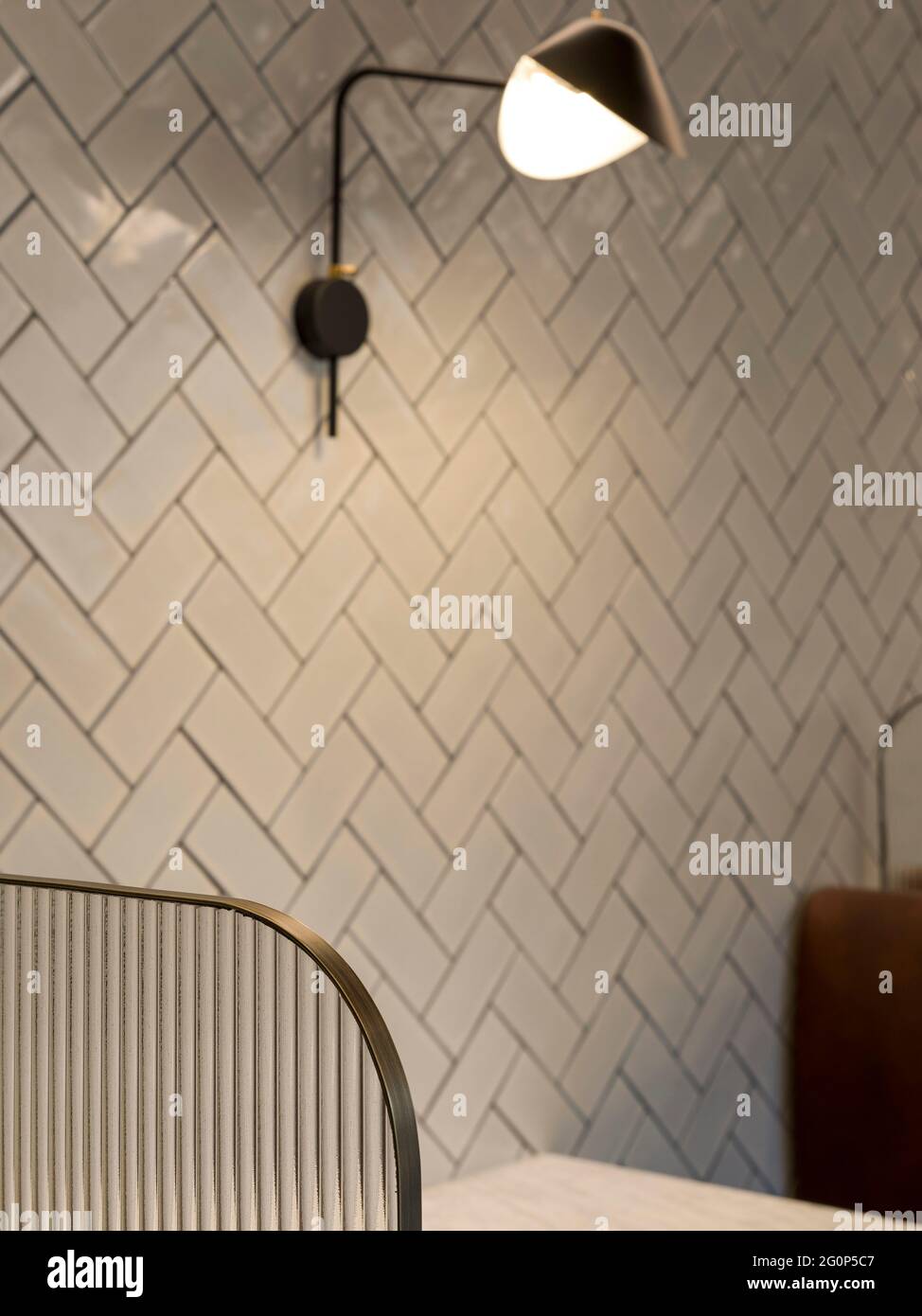 Booth seating frosted screen detail. 65 Pirrama Road, Pyrmont ...