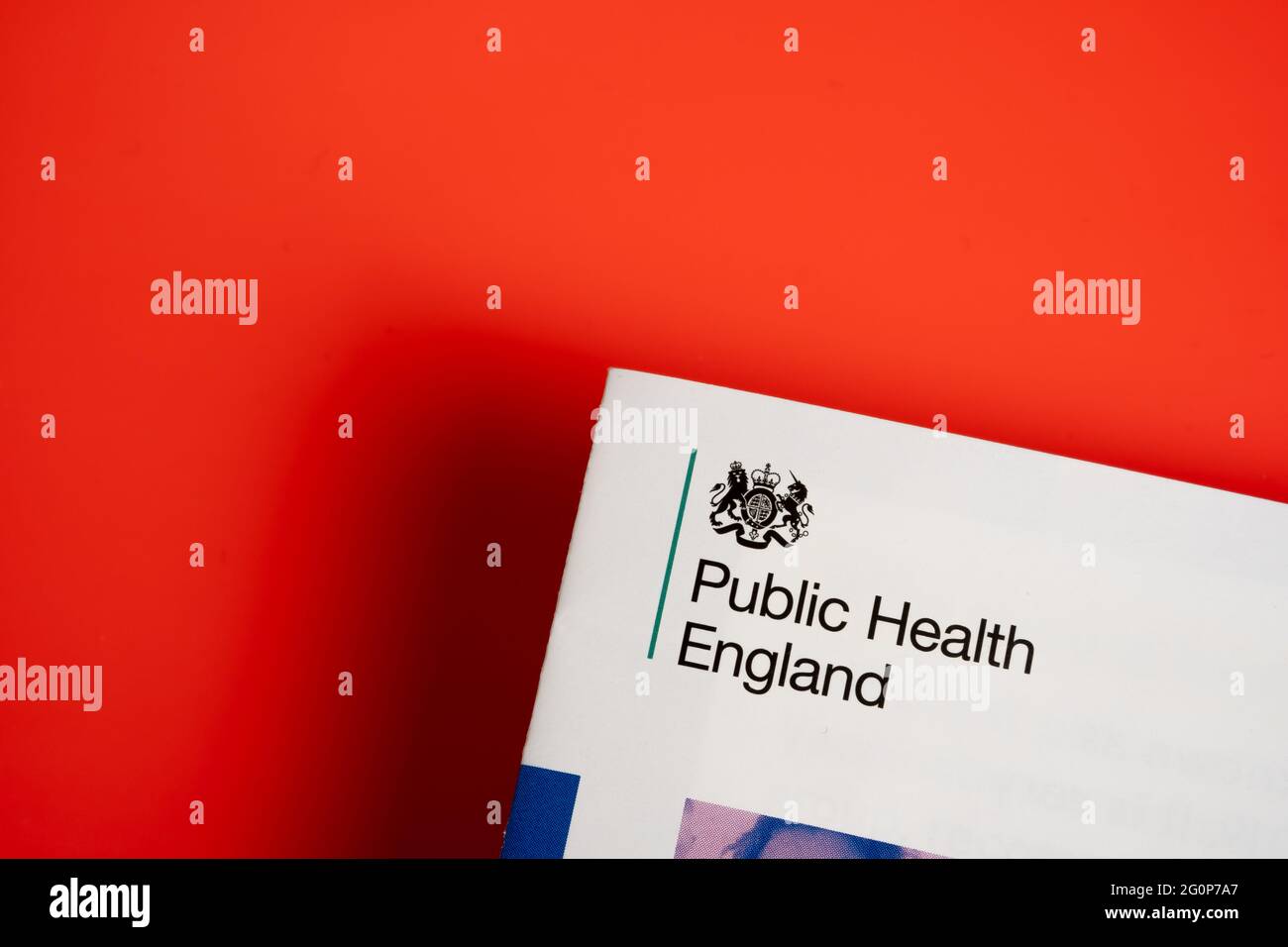 Public Health England logo seen on COVID vaccination brochure. Stafford ...